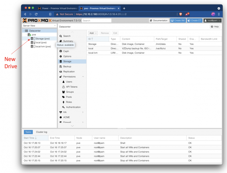 How to Add Storage Dive to Proxmox 7 – Virtualize Everything